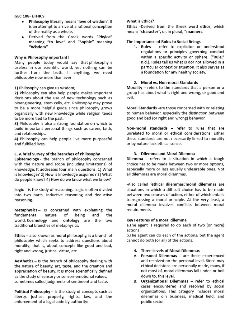 Ethics Reviewer | PDF | Morality | Constructivism (Philosophy Of Education)