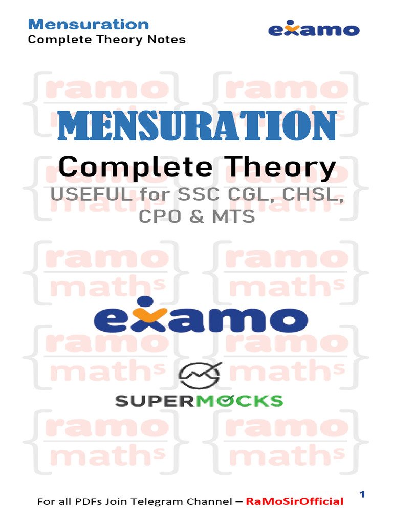 Mensuration Formula SHEET (Mobile - Friendly) | PDF | Area | Elementary ...