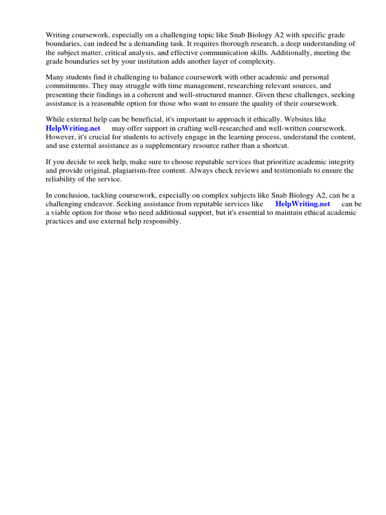 Snab Biology A2 Coursework Grade Boundaries | PDF | Qualifications ...