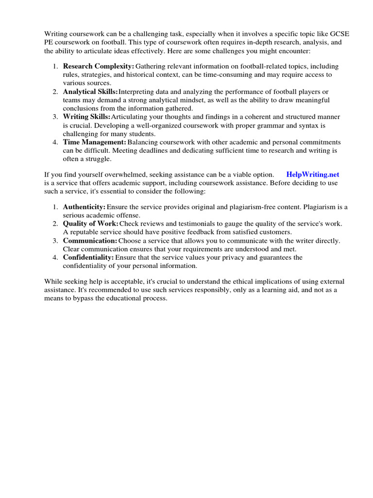 Gcse Pe Coursework Football | PDF | Skeletal Muscle | Endurance Gcse Pe Coursework Football | PDF | Skeletal Muscle | Endurance