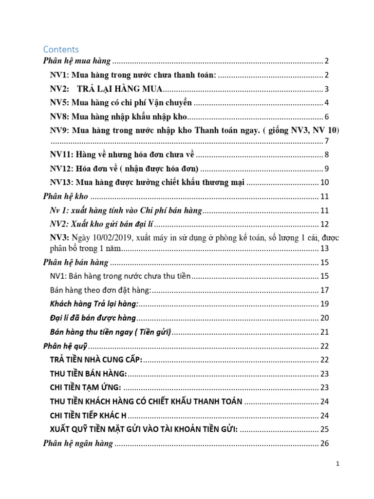 Nghiệp vụ Kế toán máy Misa | PDF