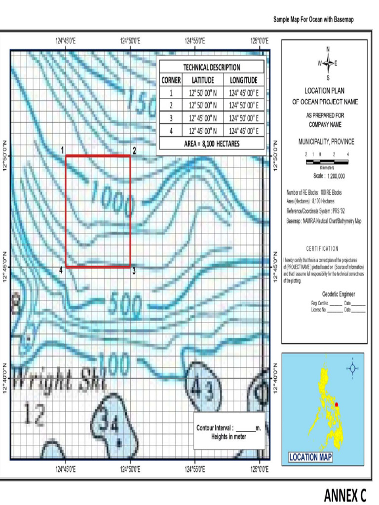 Annex C Sample Map For Ocean With Basemap | PDF
