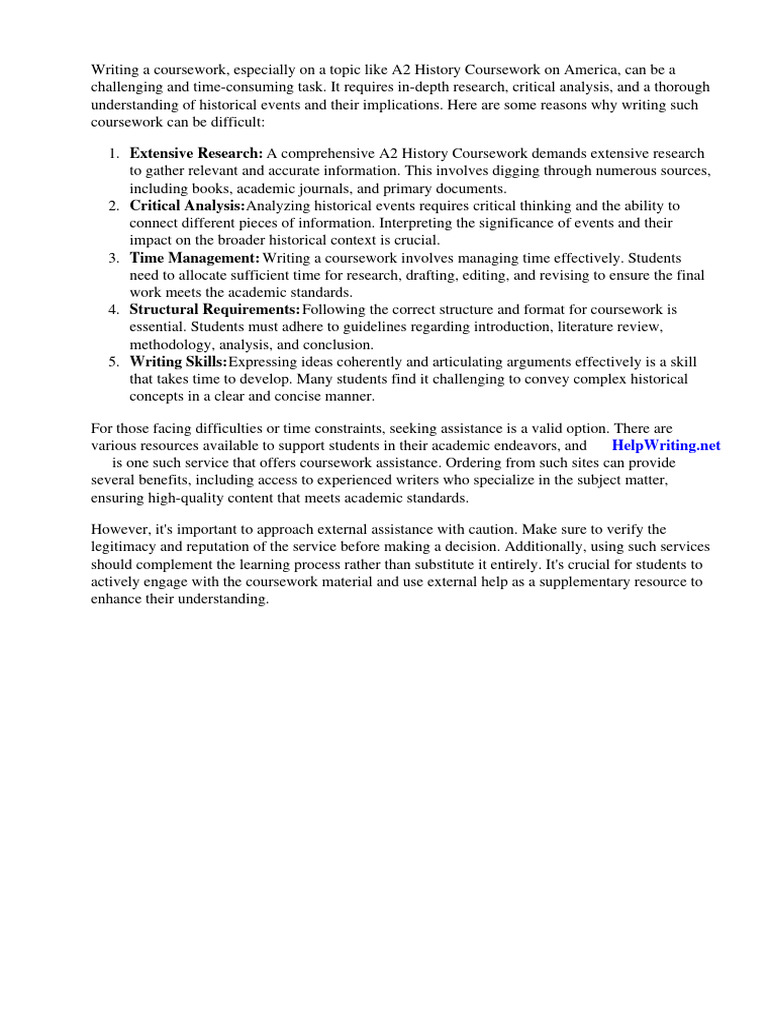A2 History Coursework America | PDF | Critical Thinking | Gce Advanced ...