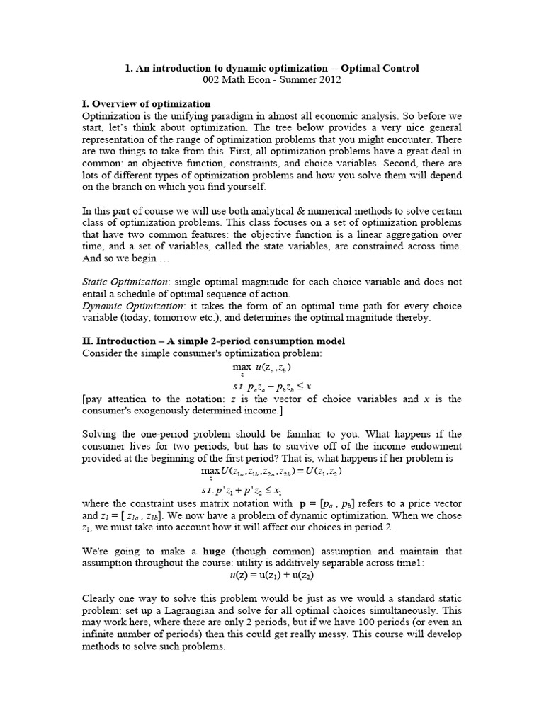 002 2012 Intro To Optimal Control | Download Free PDF | Mathematical Optimization | Optimal Control