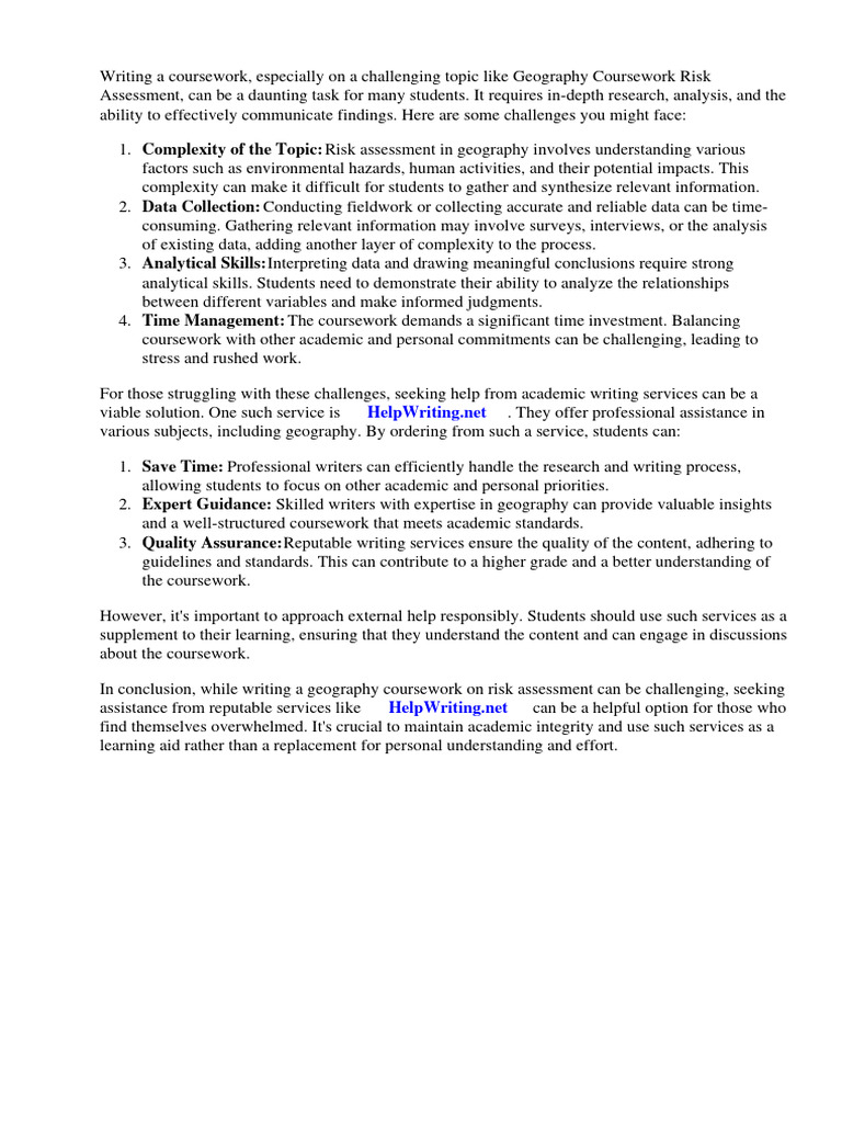 Geography Coursework Risk Assessment | PDF | Earthquakes | Risk