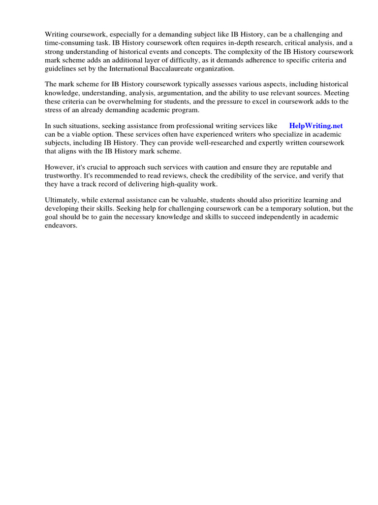 Ib History Coursework Mark Scheme | PDF | Essays | You Tube Ib History Coursework Mark Scheme | PDF | Essays | You Tube