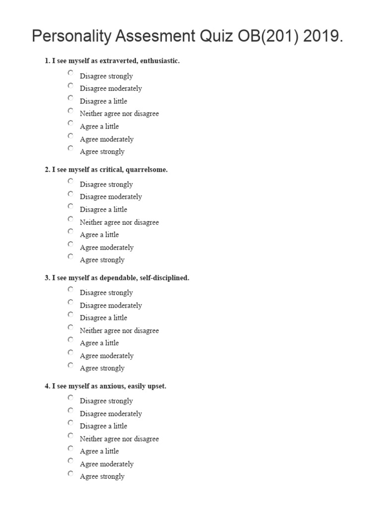 Personality Assesment Questions | Download Free PDF | Psychology ...