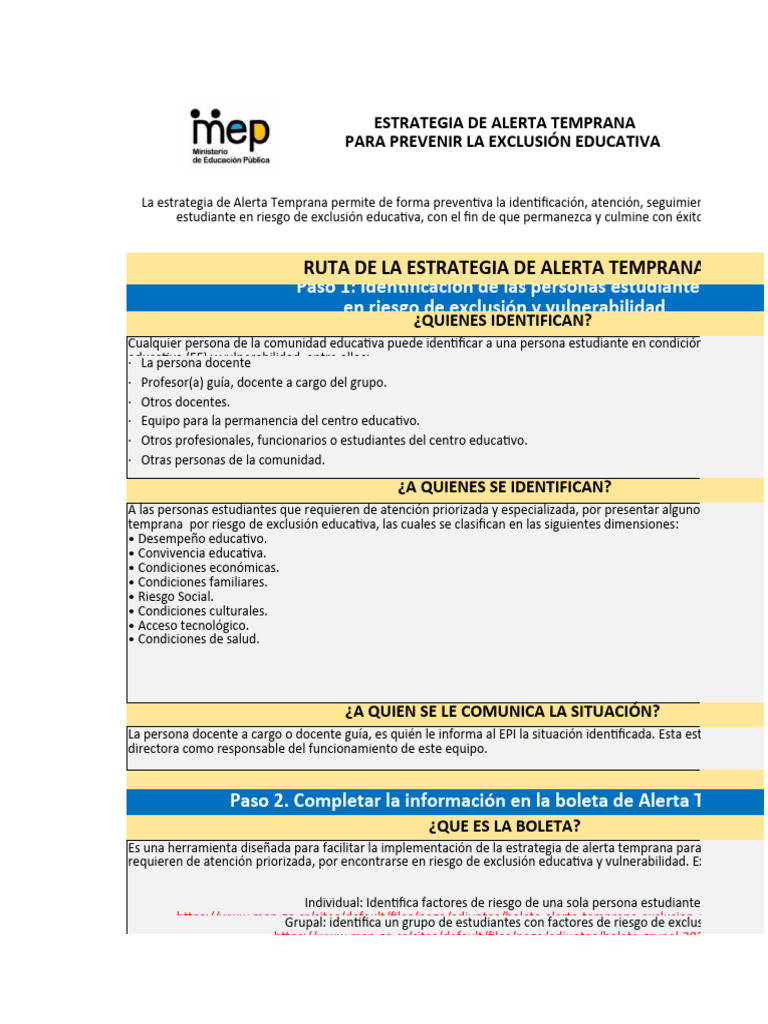 Boleta Alerta Temprana Individual Upre 2023 | PDF