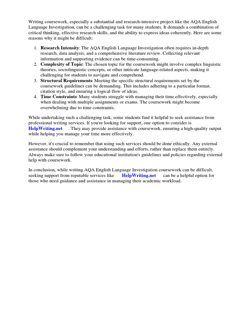 Aqa English Language Investigation Coursework Pdf Critical Thinking