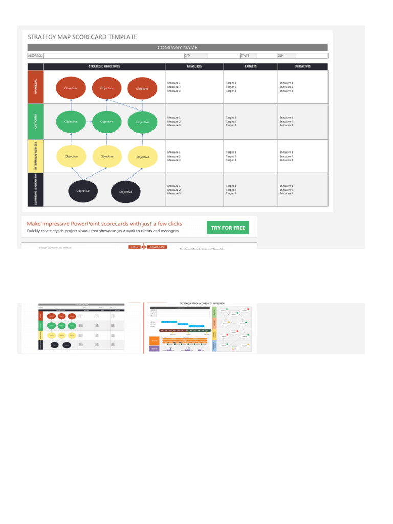 Strategy Map Scorecard Template | PDF | Business