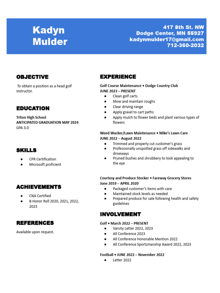Resume Template 1 | PDF | Botany