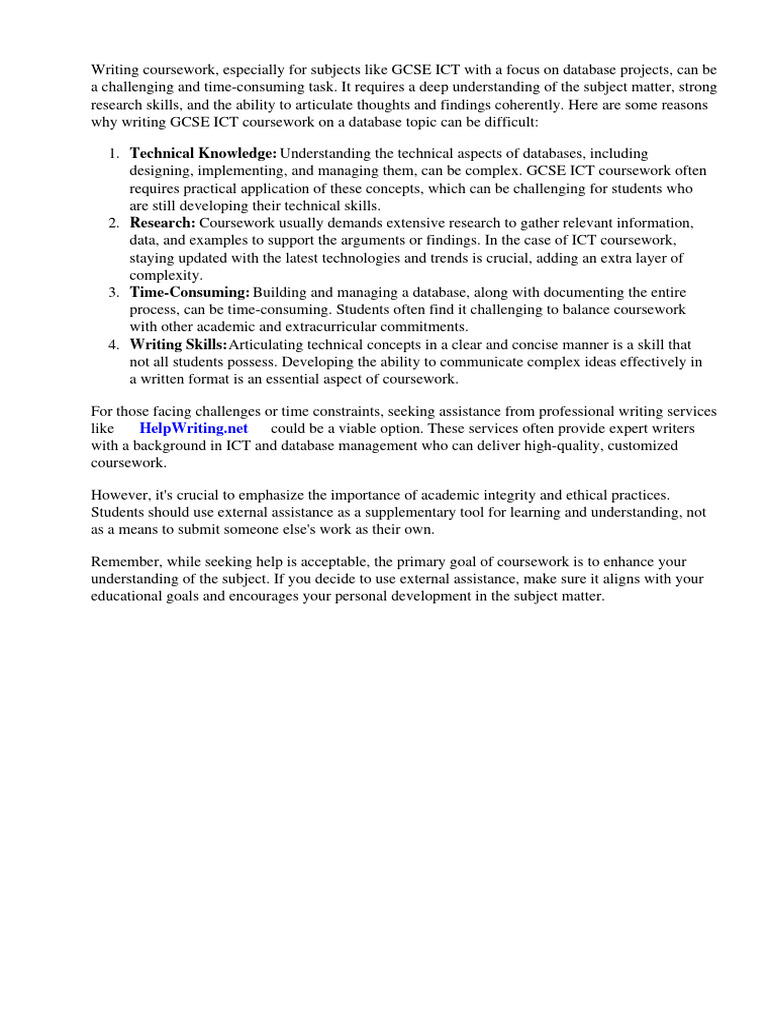 Gcse Ict Coursework Database | PDF | Databases | Microsoft Excel