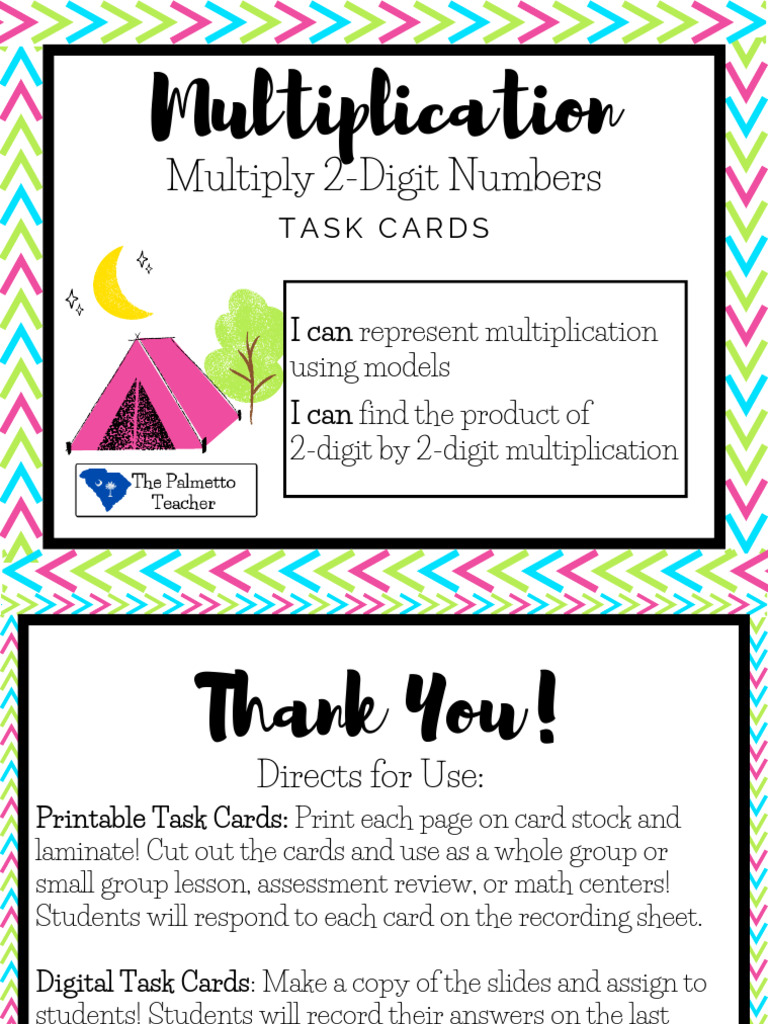 Multiplication: Multiply 2-Digit Numbers | PDF