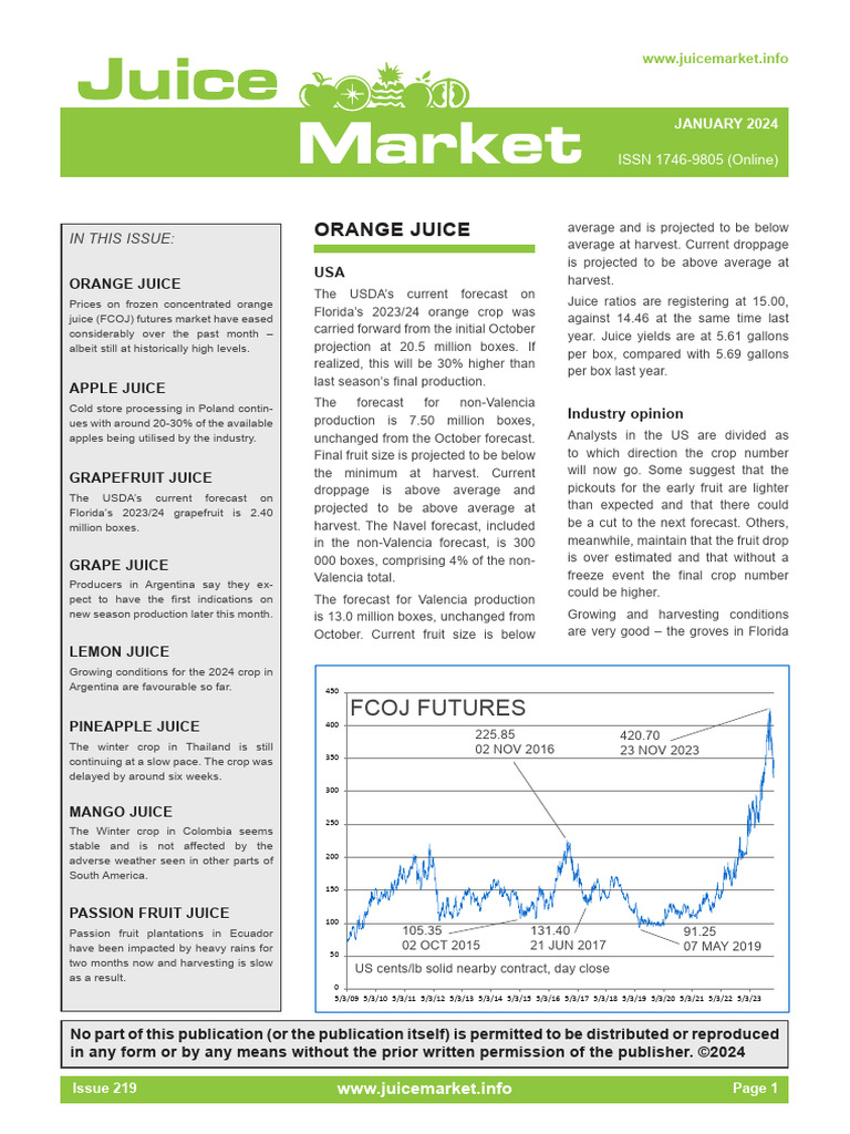Mexico's FCOJ Market Insights 2024 | PDF | Orange (Fruit) | Orange Juice
