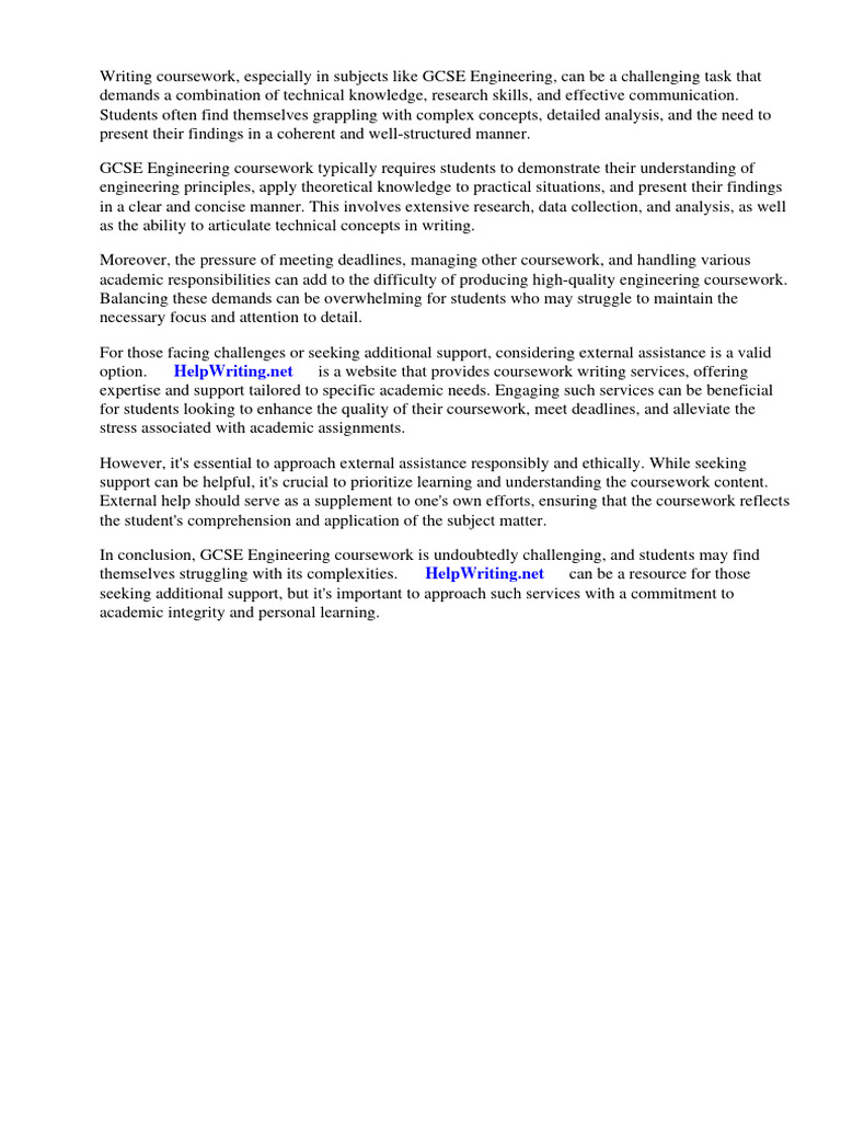 Gcse Engineering Coursework Example | PDF | Engineering