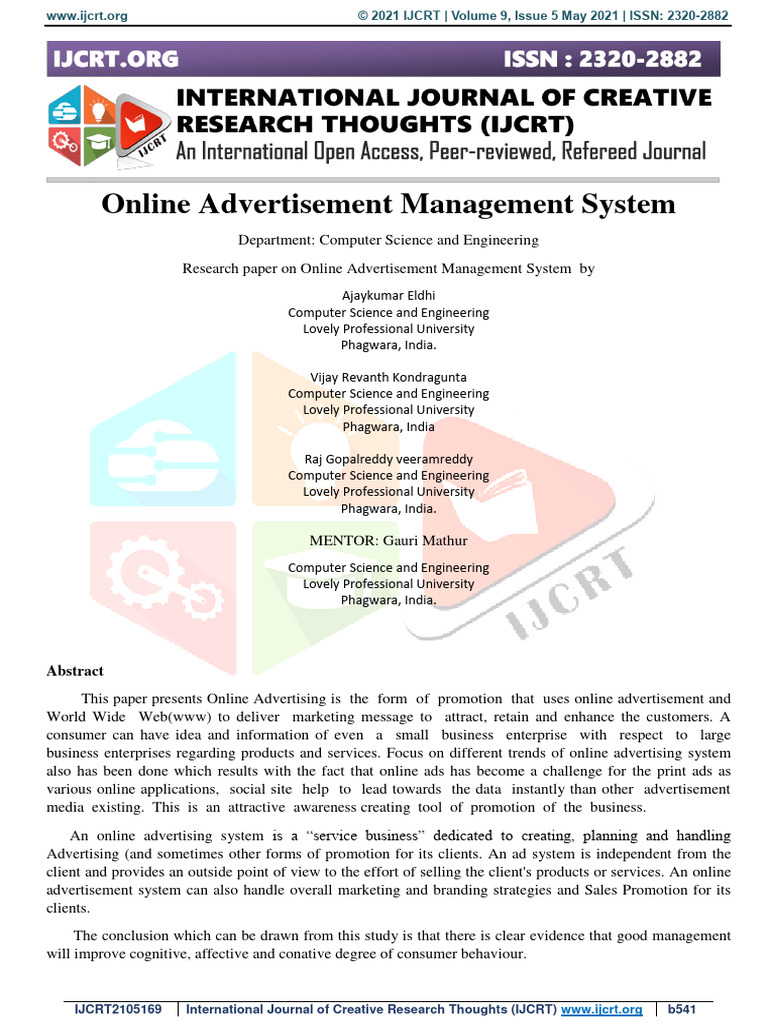 Online Advertising Management System | PDF | Advertising | Online ...