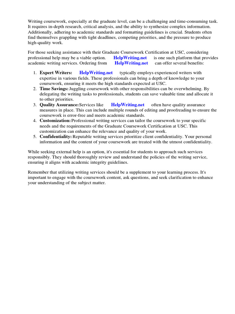 Graduate Coursework Certification Usc | PDF | Diploma | University Of ...