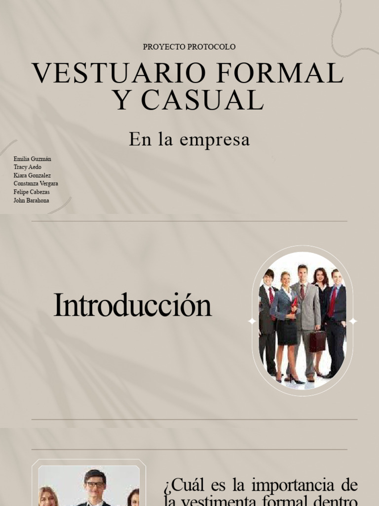 Protocolo de Vestimenta Formal y Casual | PDF | Ropa | Camisa
