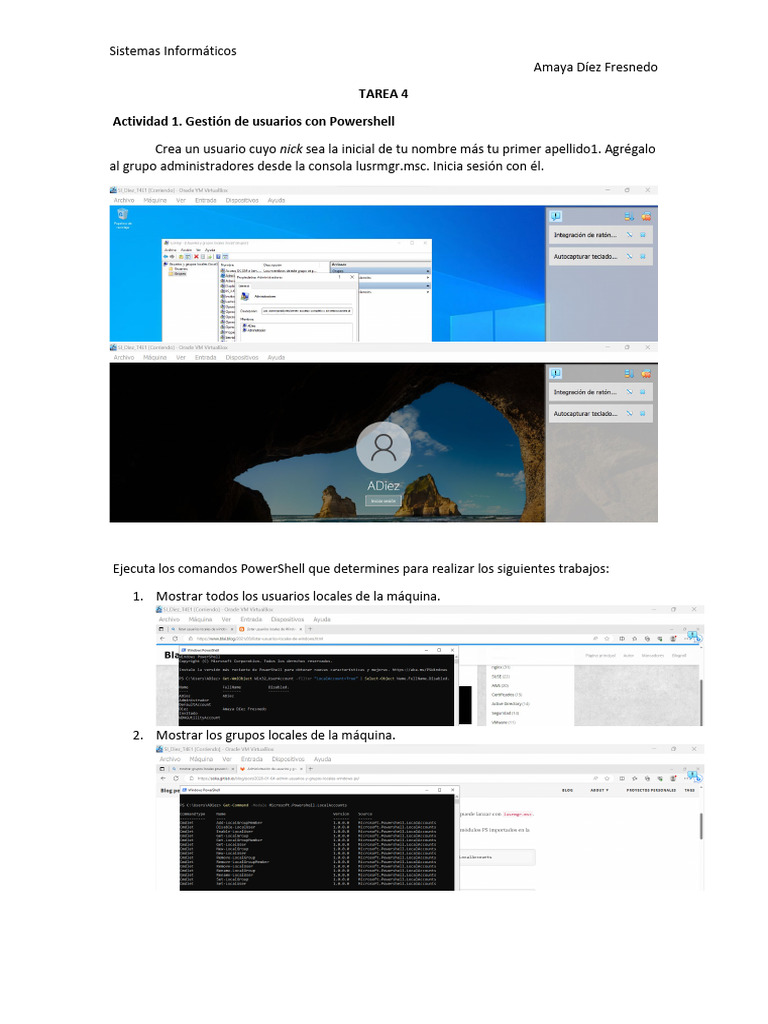 SI04 Tarea | PDF | Usuario (informática) | Interfaz de línea de comando