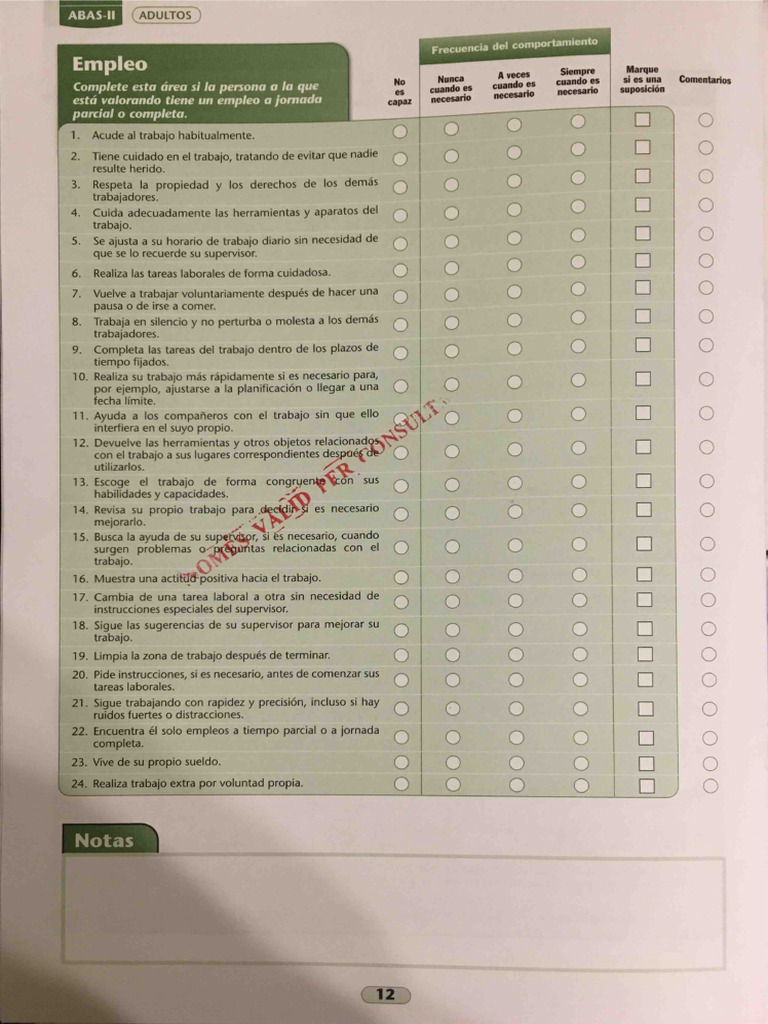 Abas II, Adultos | PDF