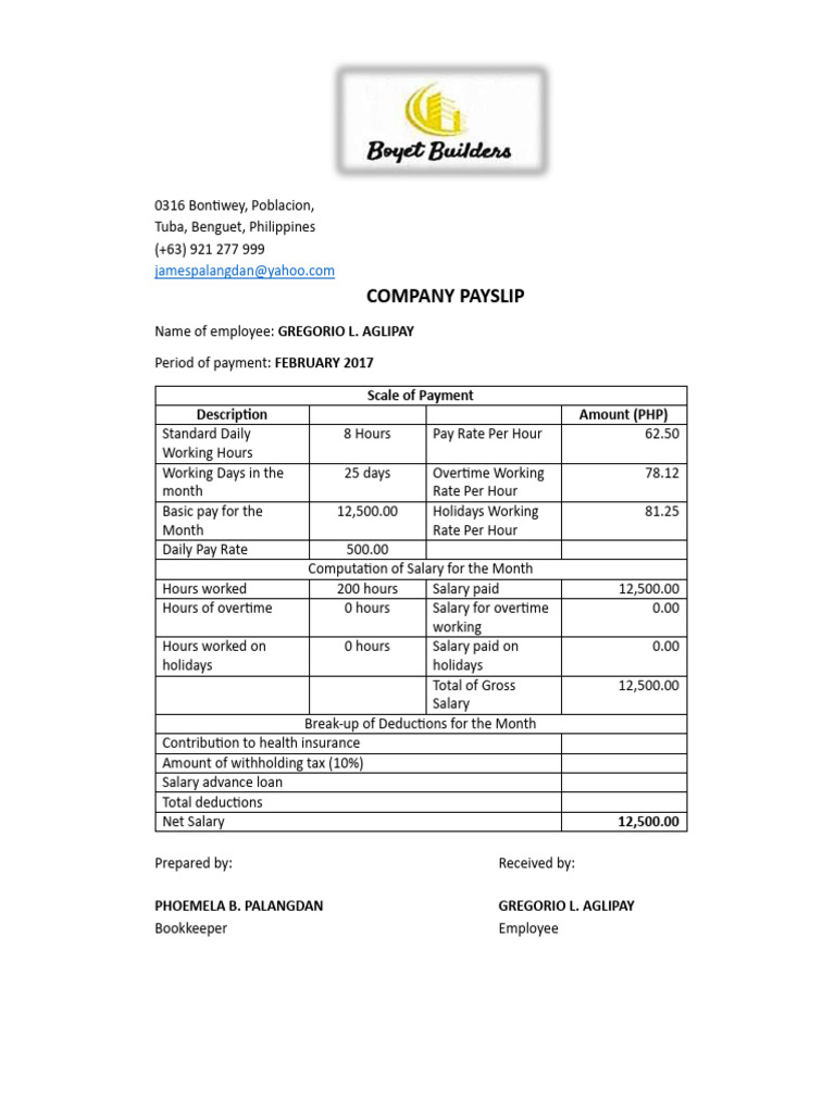 Detailed Pay Slip | Download Free PDF | Salary | Overtime