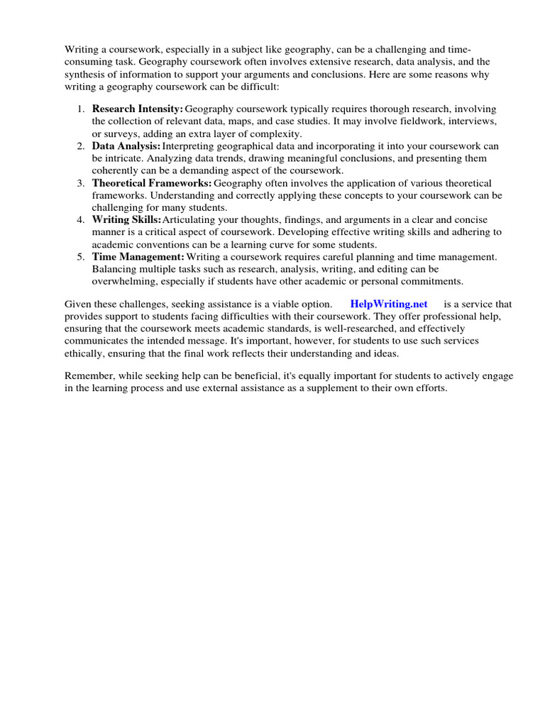 Geography Coursework Justification | PDF | Geography | River