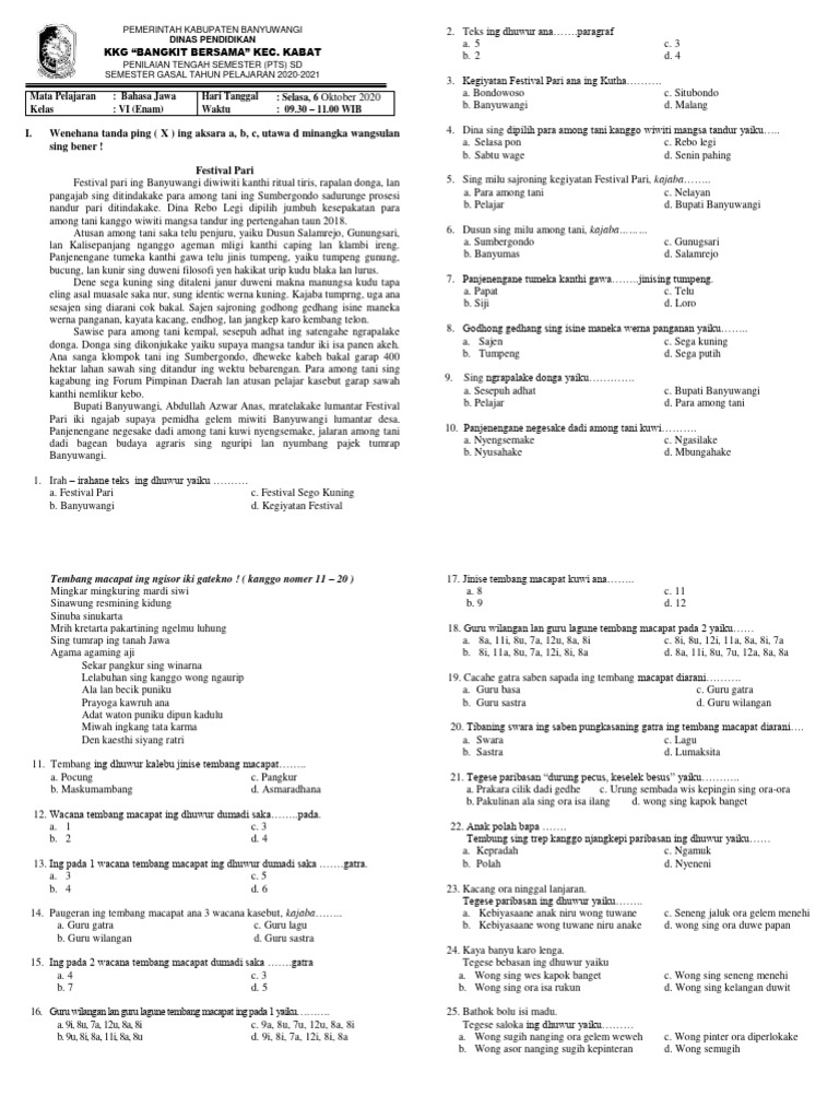 Kelas 6 Bahasa Jawa | PDF