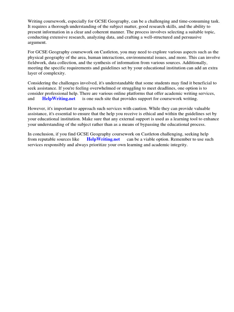 Gcse Geography Coursework Castleton | PDF | Tourism | Geography