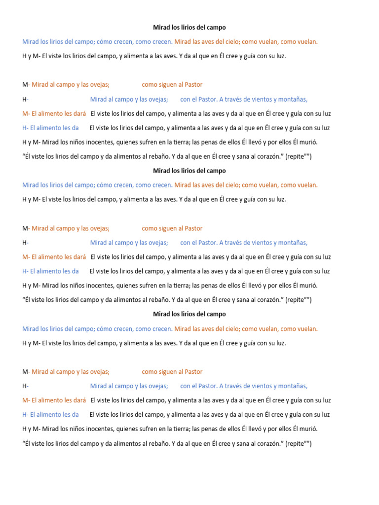 Letras de Los Himnos Getsemani y Lirios | PDF