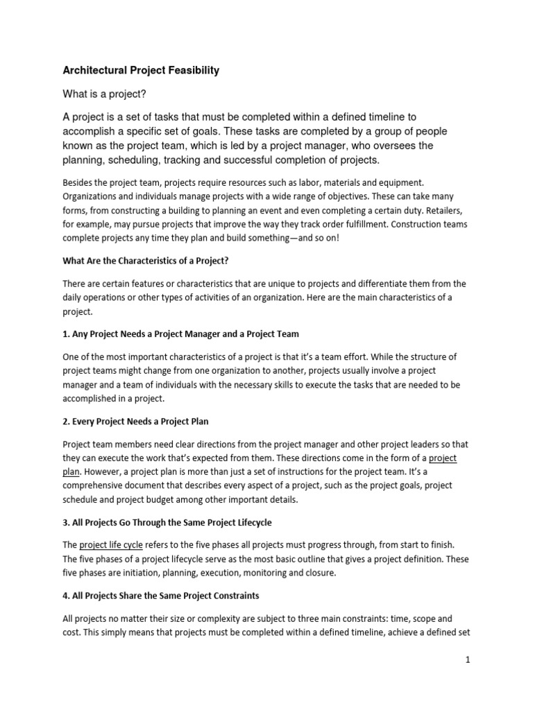 Architectural Project Feasibility Note | PDF | Feasibility Study ...