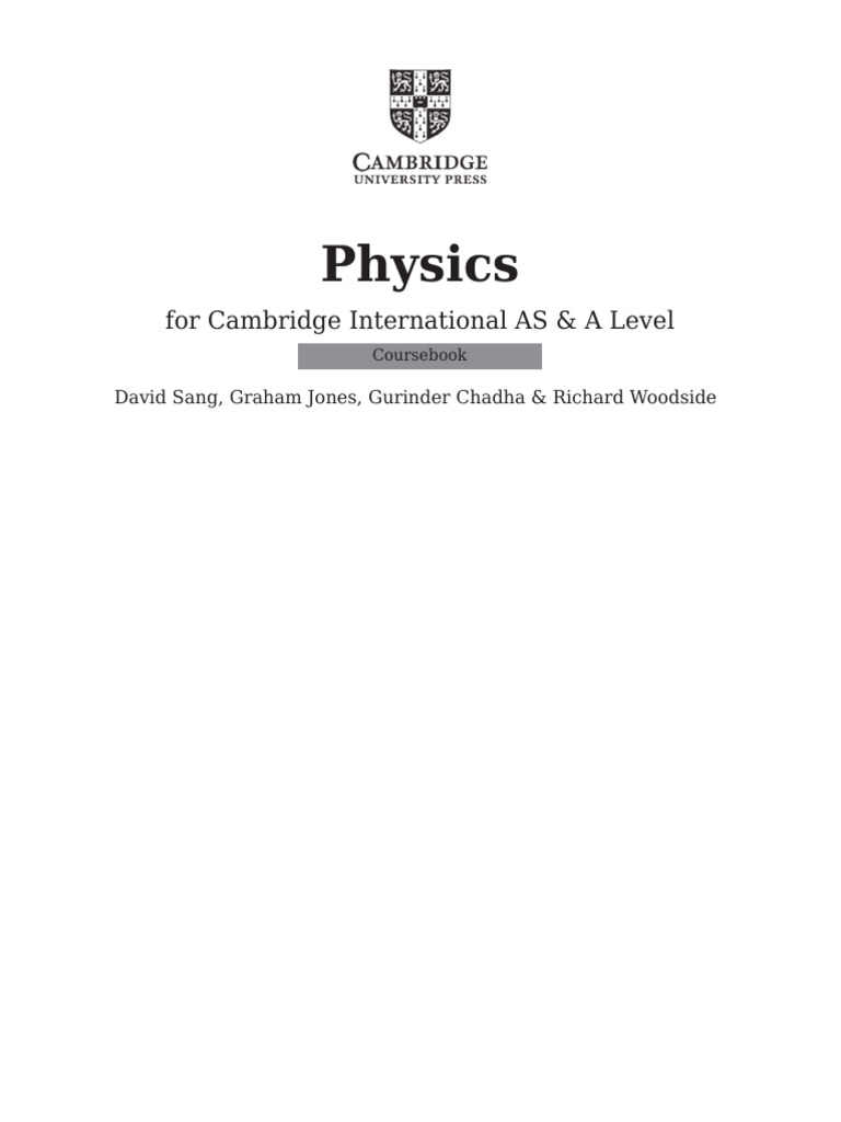 Cambridge International As A Level Physics Coursebook Student Wingu | PDF