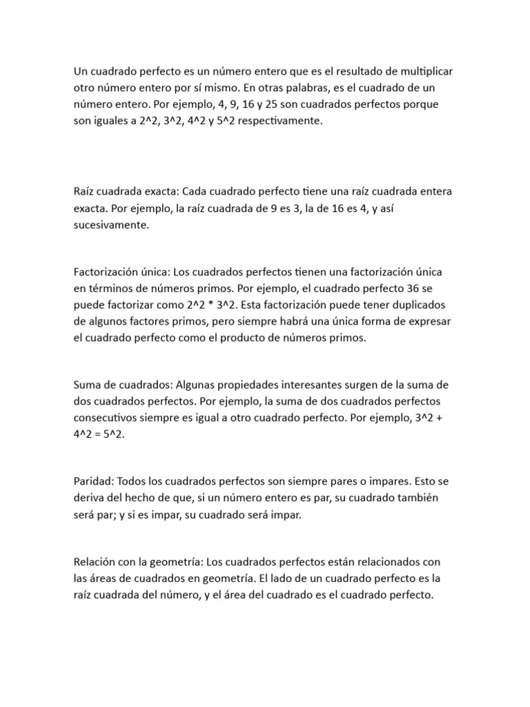 Cuadrado Perfecto | PDF