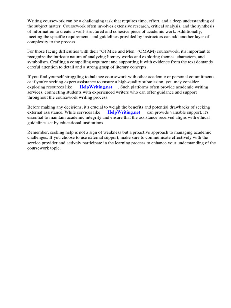 Omam Coursework | PDF | Essays