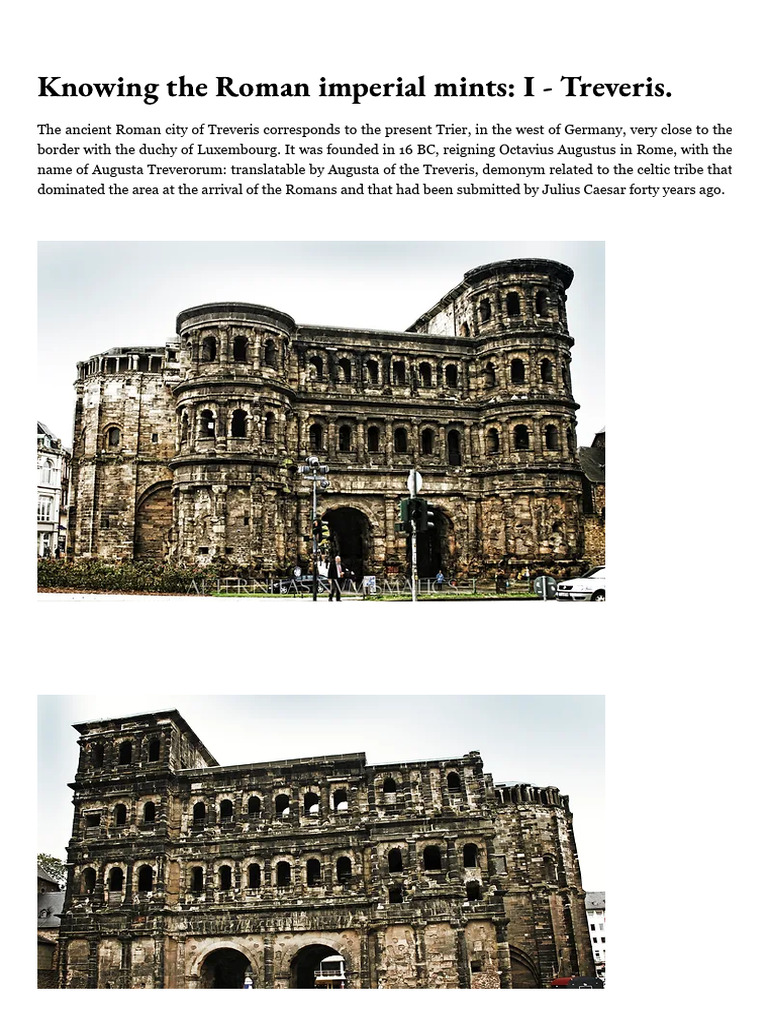 Knowing The Roman Imperial Mints - I - Treveris | PDF | Gaul | Roman Empire