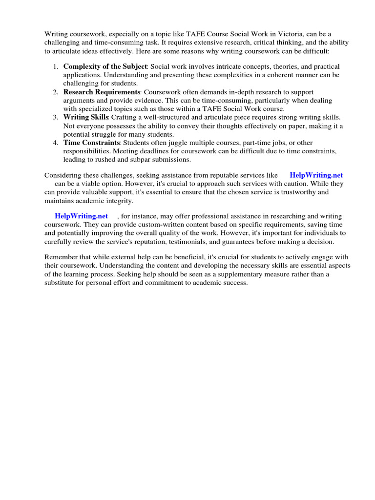 Tafe Course Social Work Victoria | PDF | Vocational Education | Expert