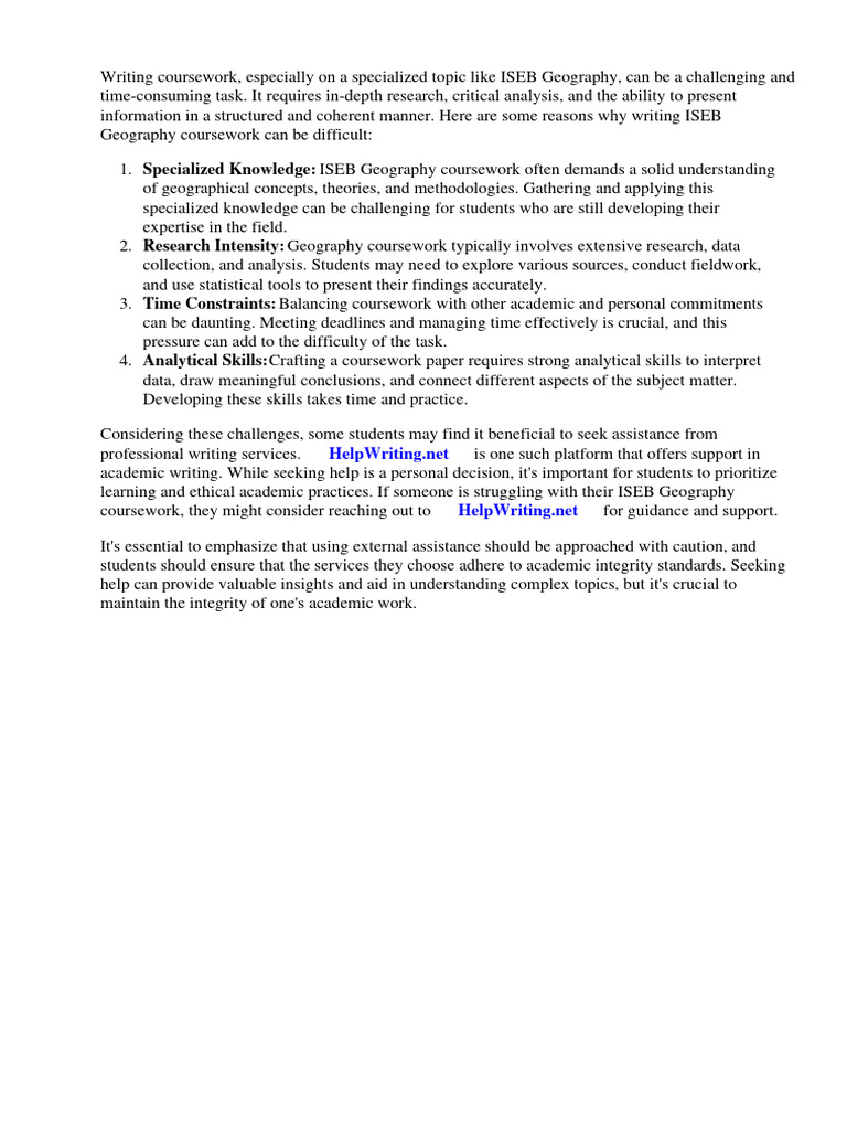 Iseb Geography Coursework | PDF | Geography | Knowledge