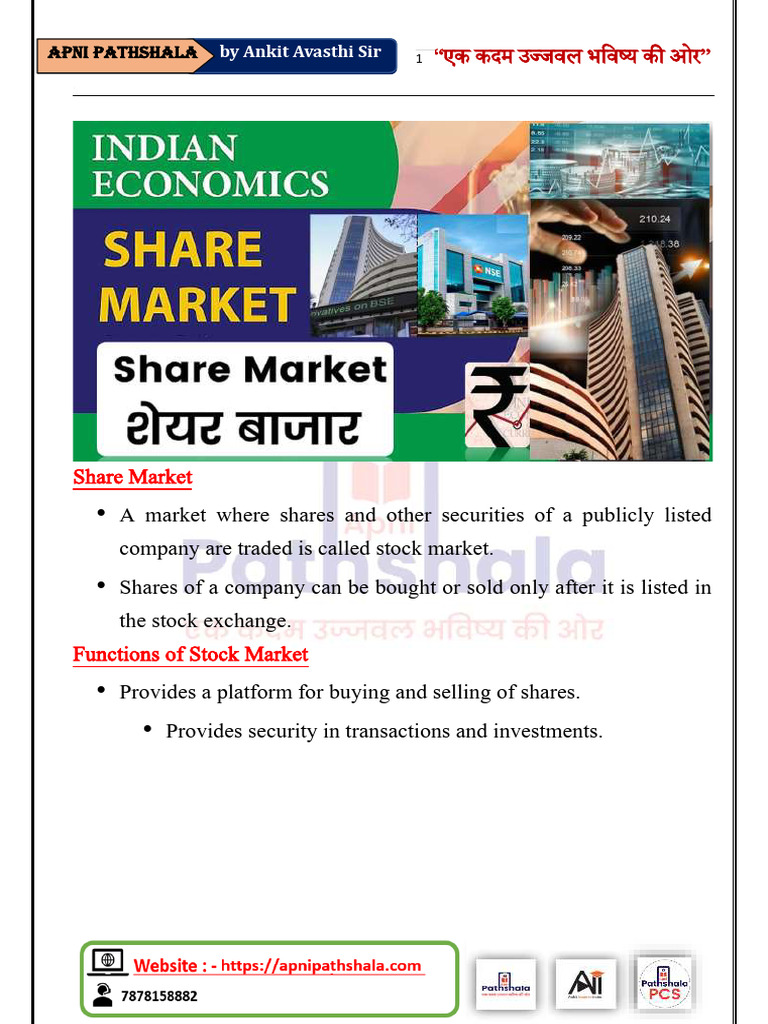 Share Market: by Ankit Avasthi Sir | Download Free PDF | Stock Exchange ...