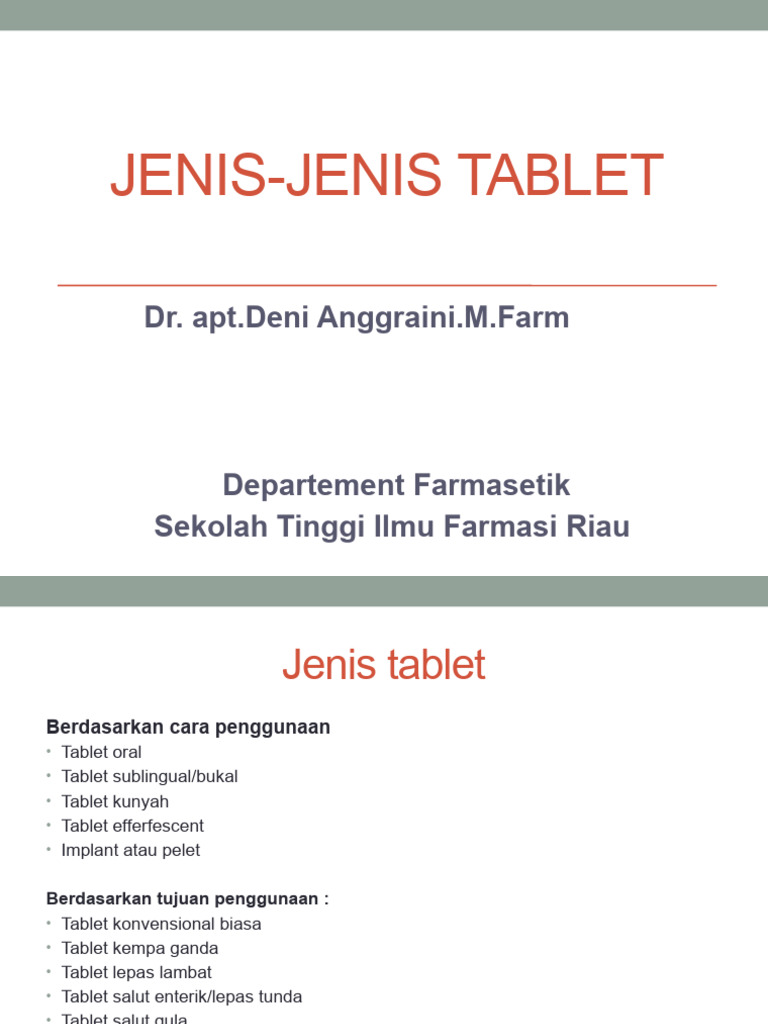 Jenis Jenis Tablet | PDF
