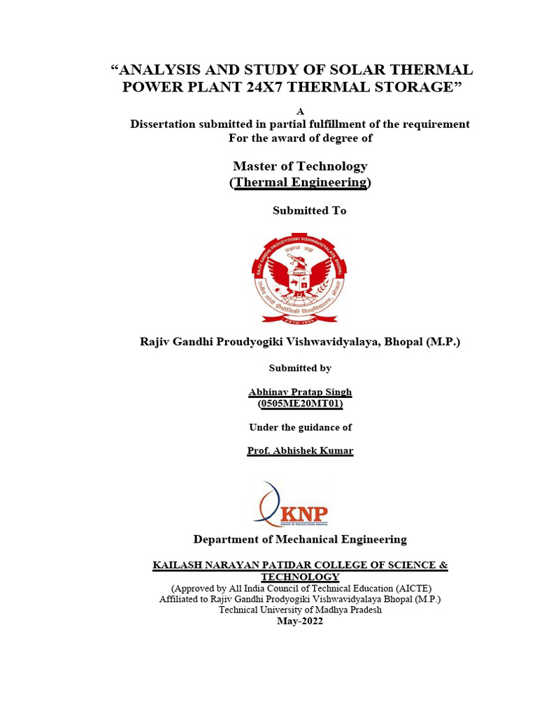 Main Thesis1 Merged | PDF | Solar Power | Energy Storage
