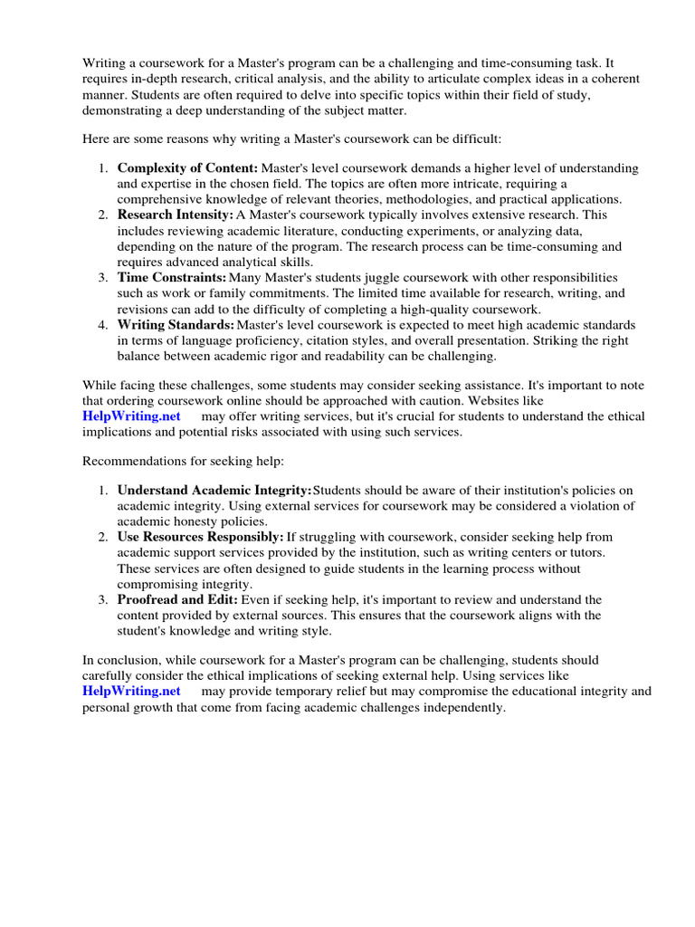 Masters by Coursework Definition | PDF | Thesis | Academic Degree