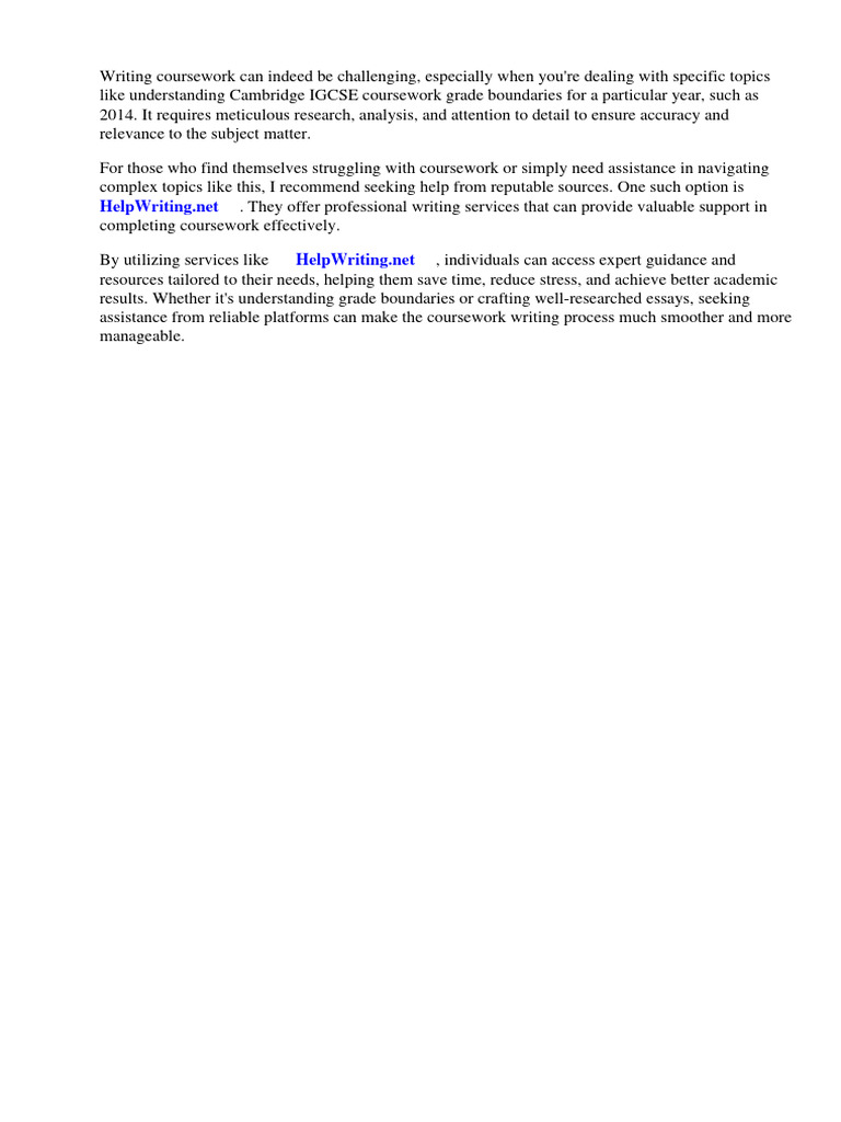 Cambridge Igcse Coursework Grade Boundaries 2014 | PDF | Gce Advanced ...