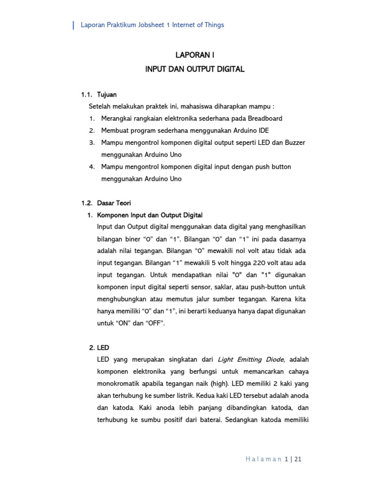 Kelompok1 - IK-2C - Laporan1 - IOT POLINES | PDF