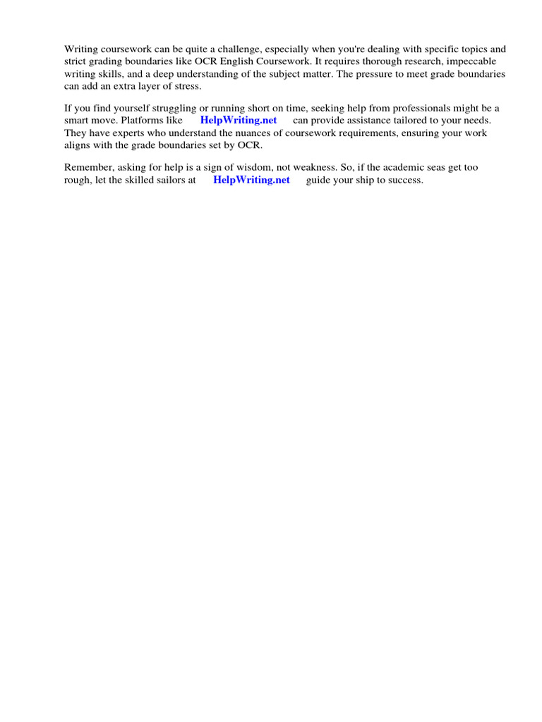 Ocr English Coursework Grade Boundaries | PDF | Qualifications Ocr English Coursework Grade Boundaries | PDF | Qualifications
