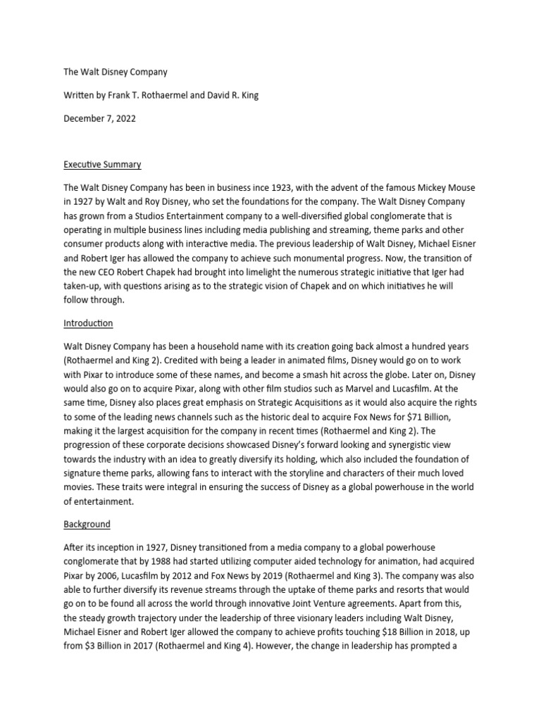 The Walt Disney Company | PDF