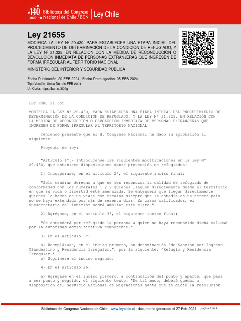 Ley 21655 - 20 FEB 2024 | PDF