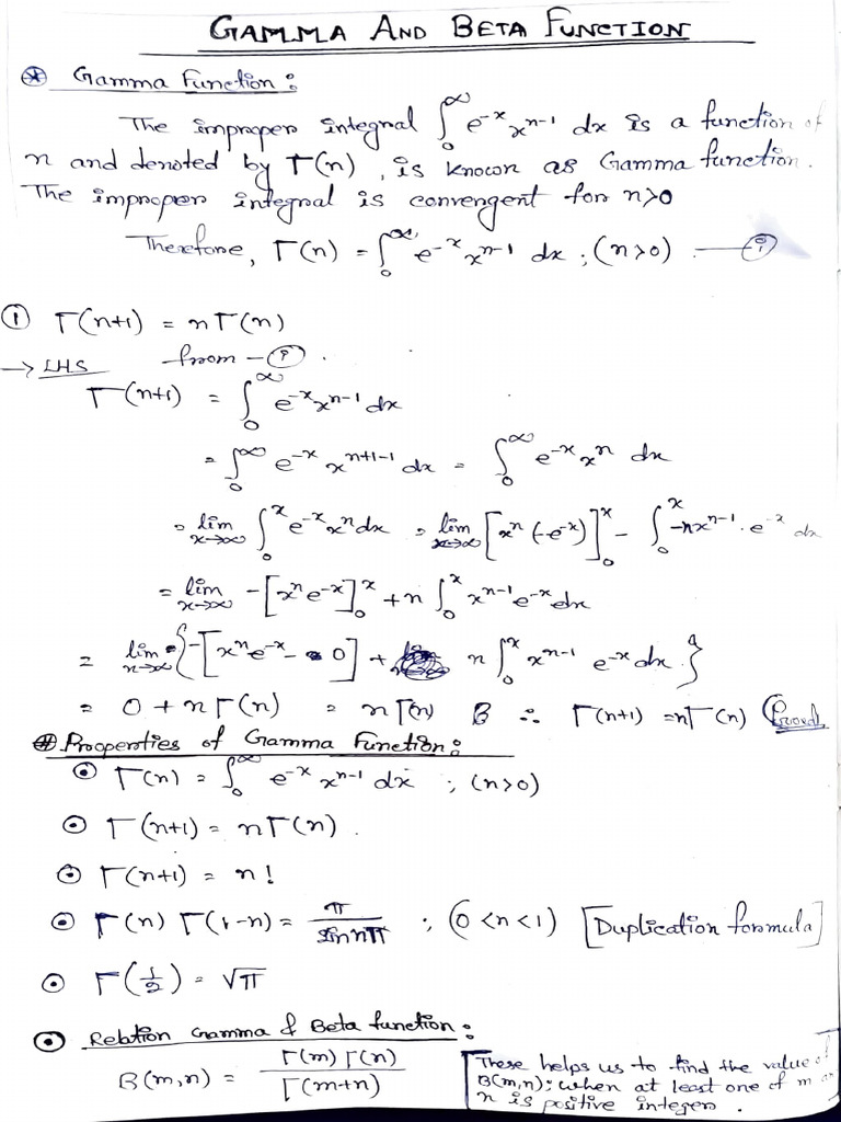 Beta Gamma Function | PDF