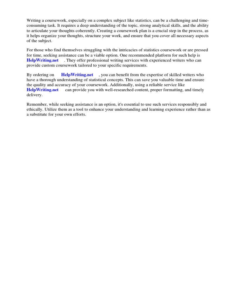 Statistics Coursework Plan Sample Pdf Statistics Sampling Statistics