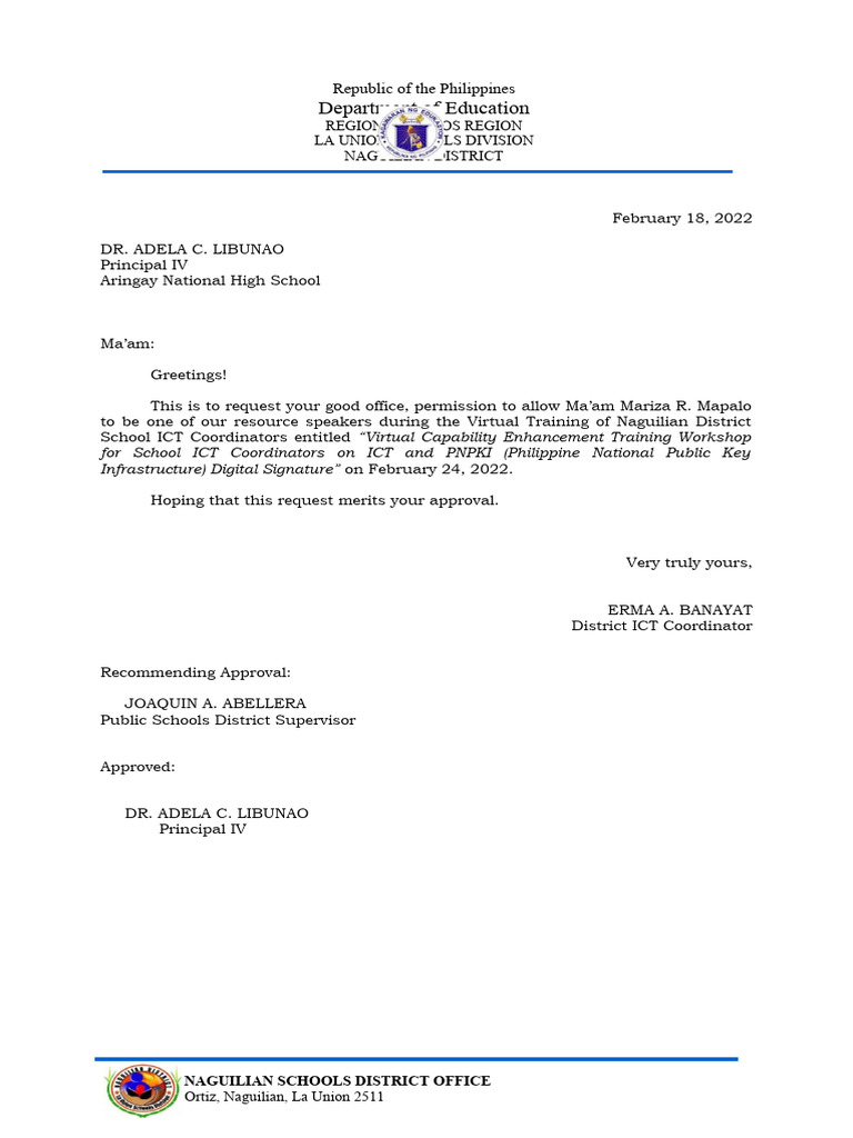 Letter-Request-For-Resource Speakers | PDF