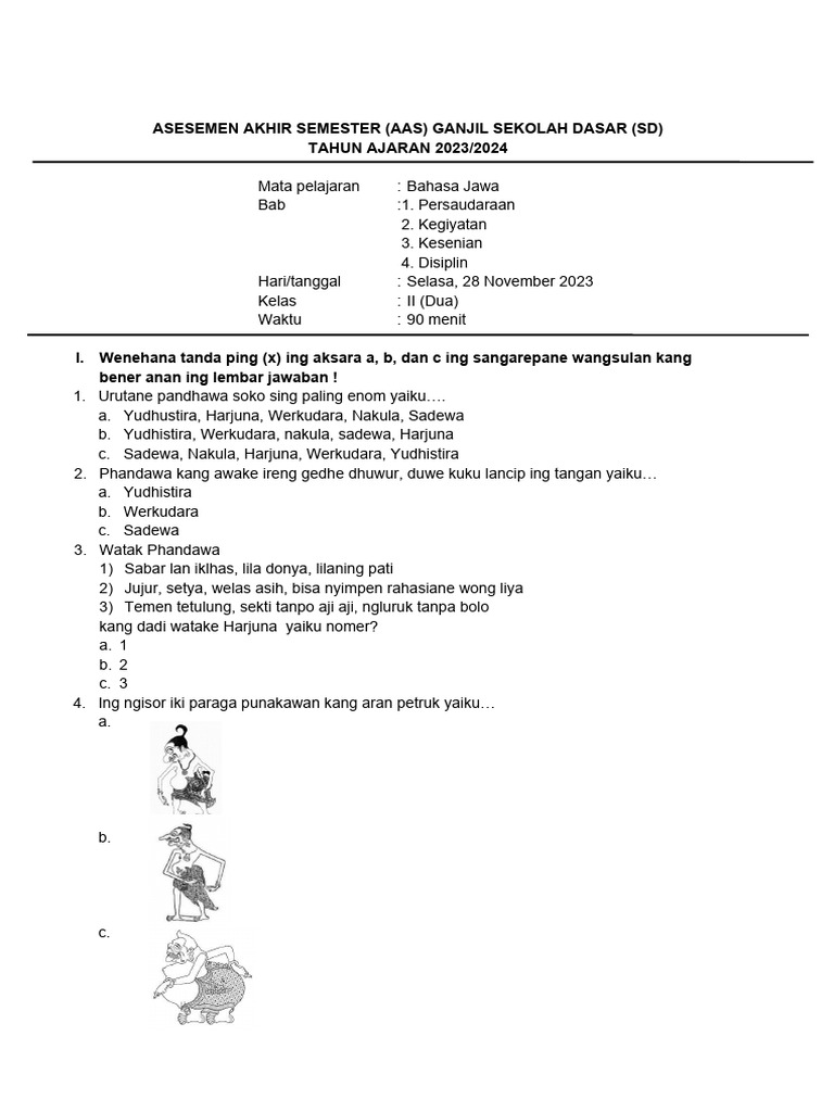 Soal Bahasa Jawa 2 | PDF