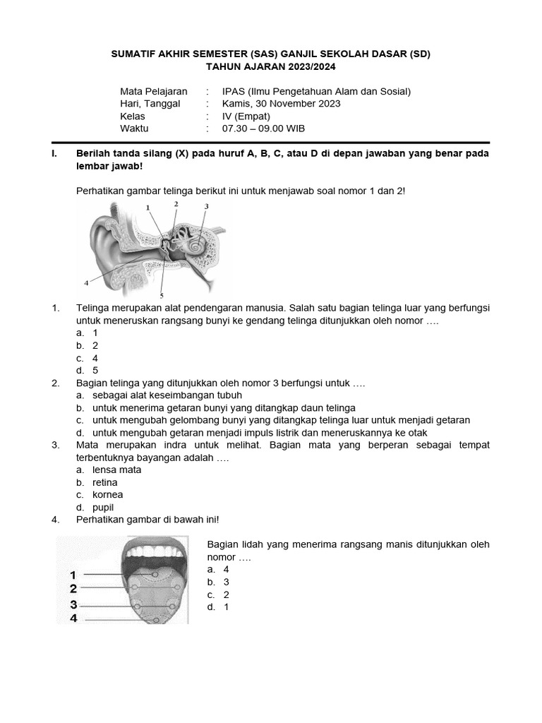 Soal Sas Ipas Kelas 4 | PDF